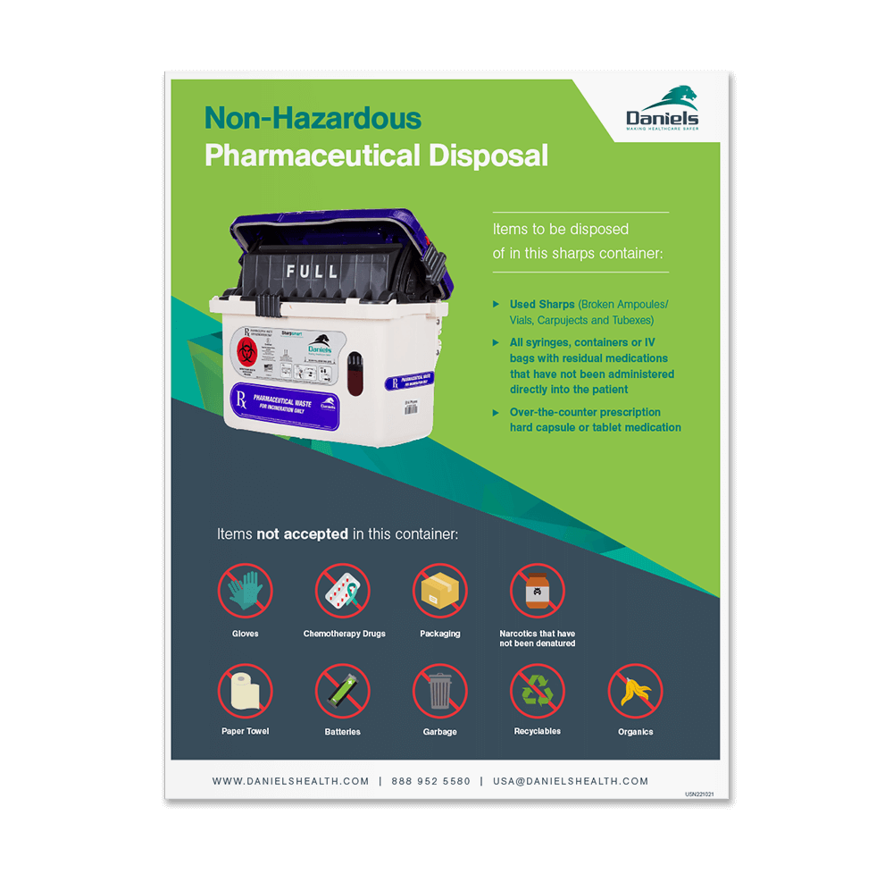 What can go into a Non-Hazardous Pharmaceutical Container? | Daniels Health