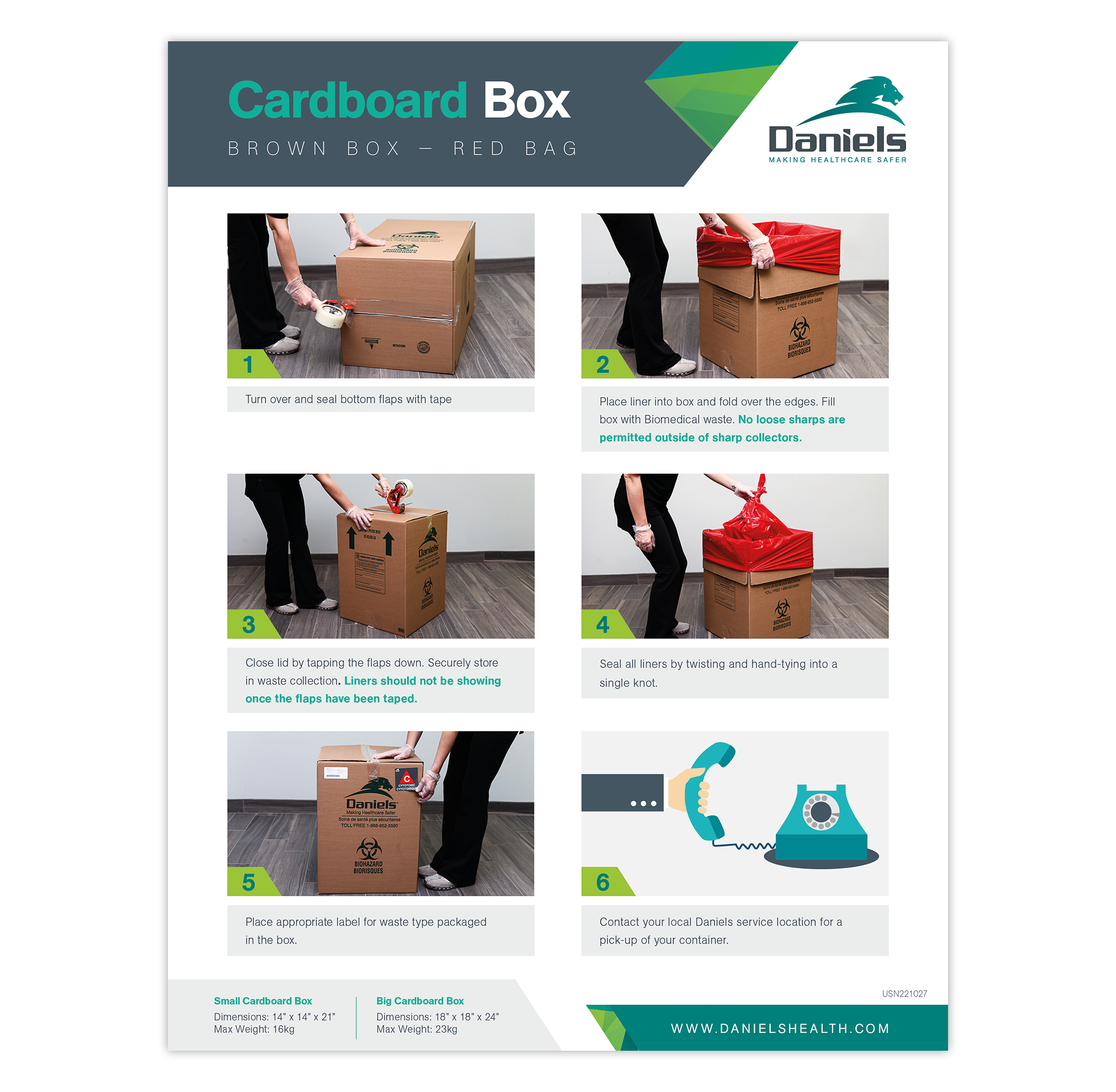Correct Assembly and Packaging of RMW Waste Boxes | Daniels Health